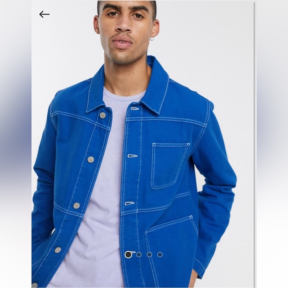 ASOS | Jackets & Coats | Asos Design Denim Shirt Jacket In Cobalt Blue ...
